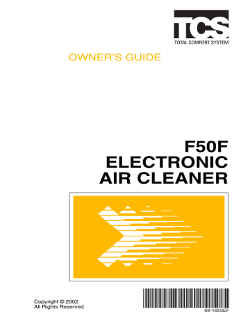 Honeywell F50F Air Cleaner User manual | Manualzz