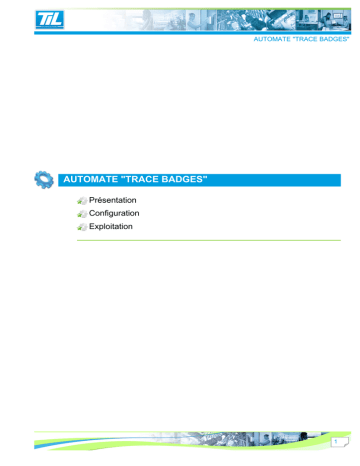 automate trace badges guide d'utilisation | Manualzz