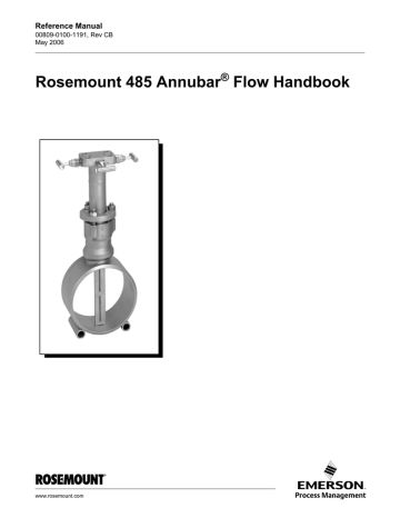 Rosemount 485 Annubar® Flow Handbook Owner's Manual | Manualzz