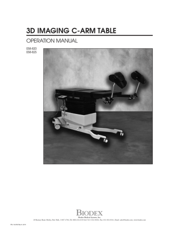 Biodex 3D Imaging C-Arm Table Operation Manual | Manualzz