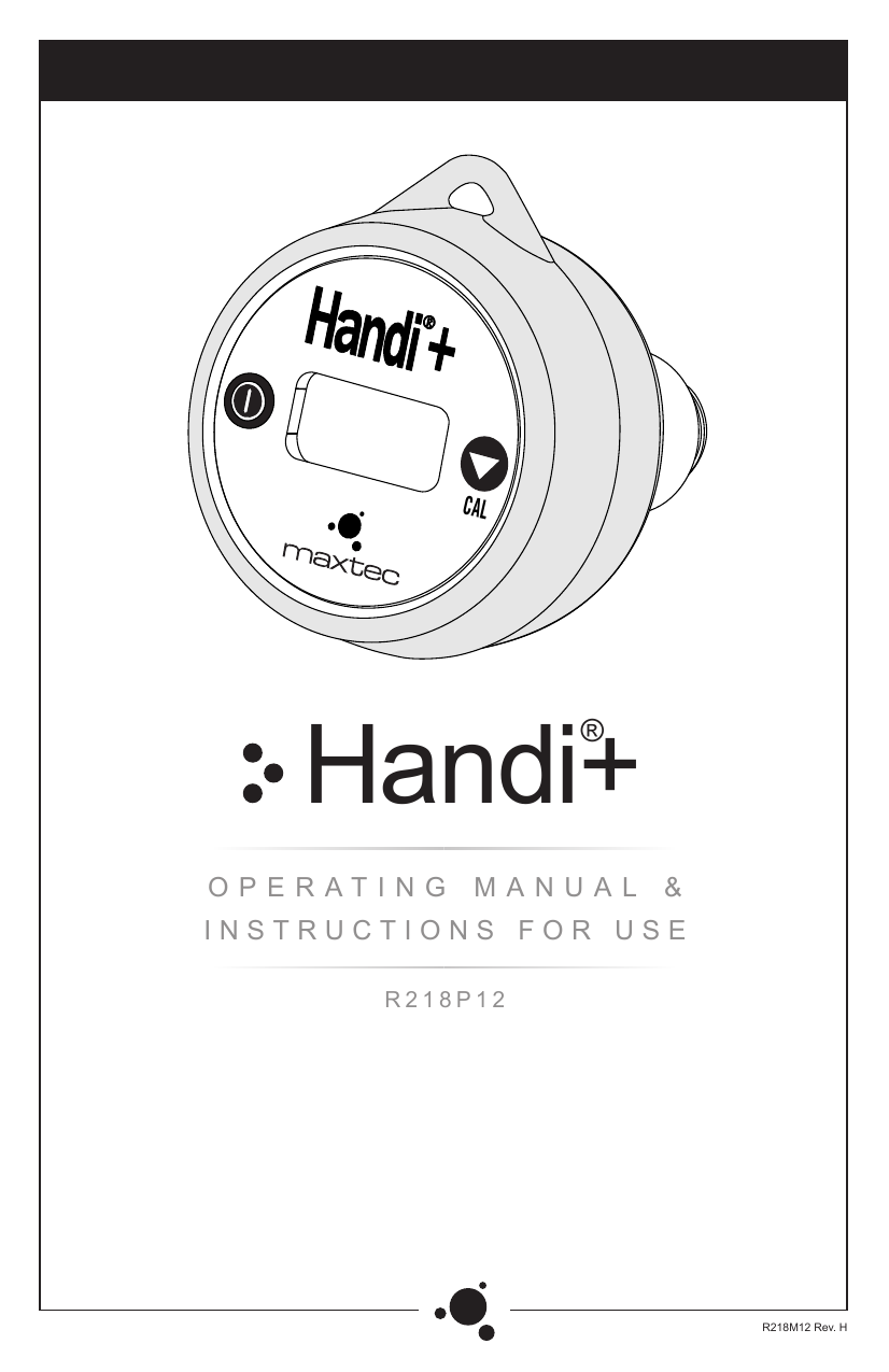 Maxtec Handi+ R218P12 Operating Manual And Instructions | Manualzz