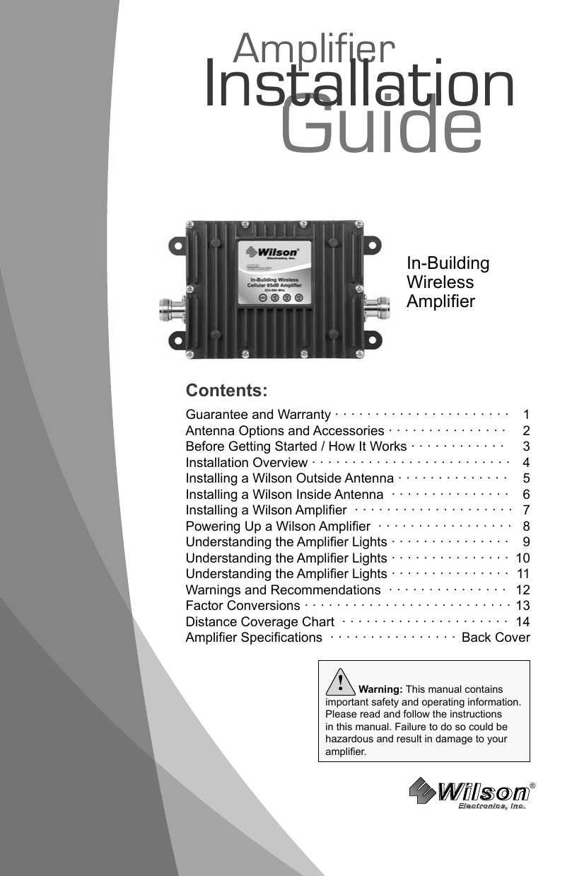 Wilson Electronics 801506 Installation manual | Manualzz