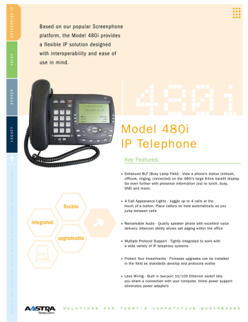 Aastra 480 480i Datasheet | Manualzz