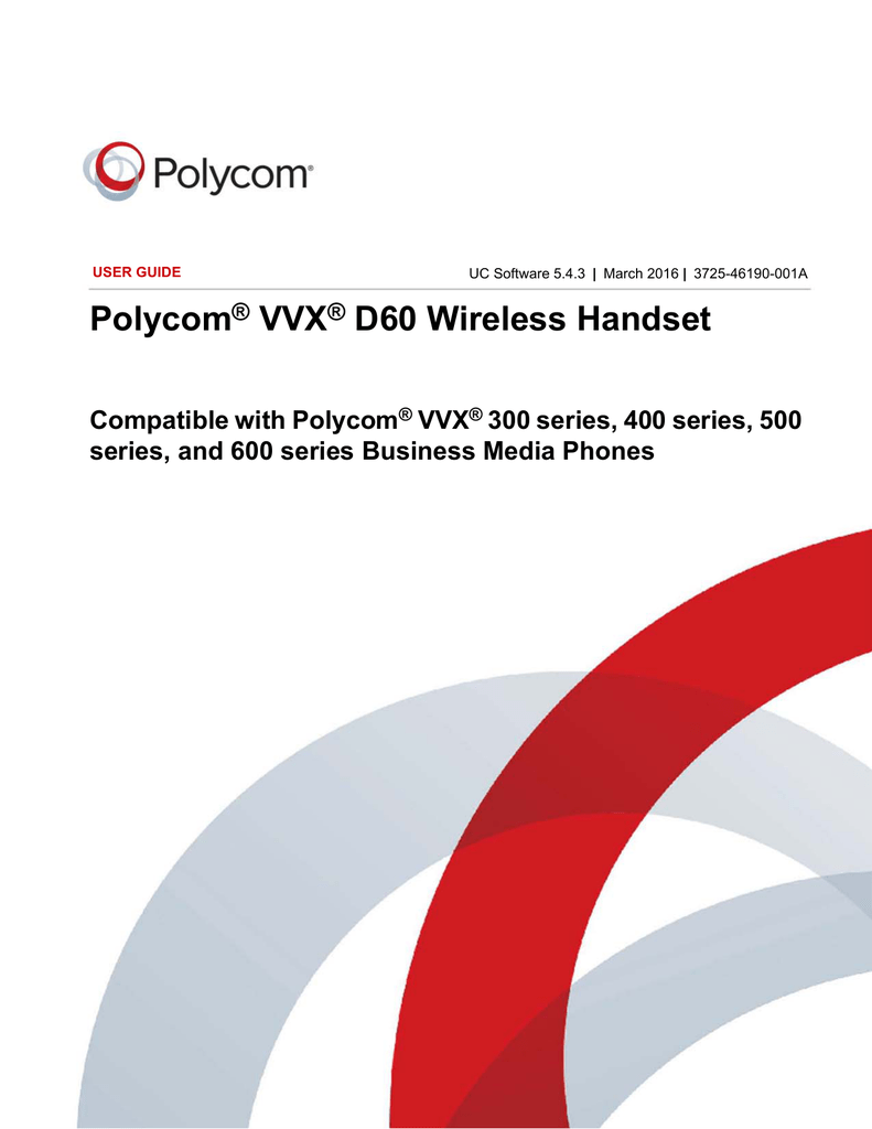 Poly VVX D60 User guide | Manualzz
