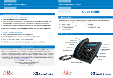 AudioCodes 420HD Quick Manual | Manualzz