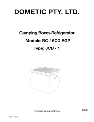 Dometic RC 1600 EGP Operating Instructions Manual | Manualzz