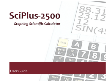 SciPlus 2500 Graphing Calculator User Guide | Manualzz