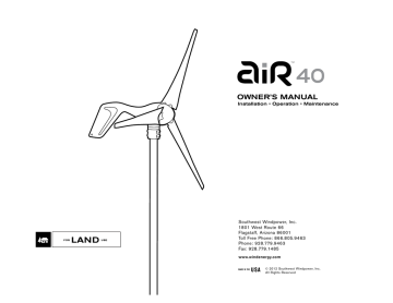 AIR 40 wind turbine Owner's Manual | Manualzz