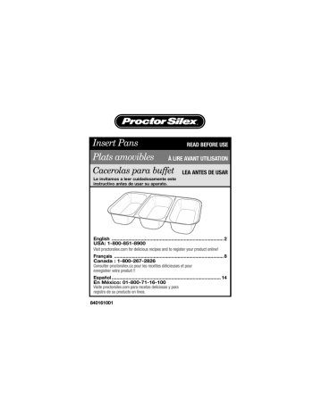 Insert Pans Instruction Manual | Manualzz