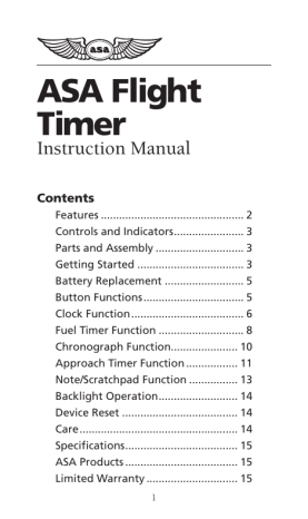ASA Flight Timer Instruction Manual | Manualzz