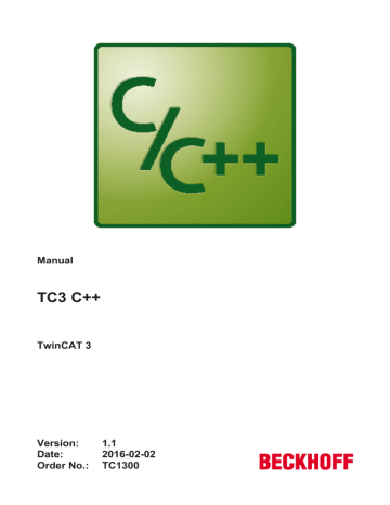TwinCAT 3 C++ Module Manual | Manualzz