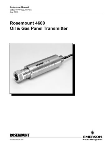Rosemount 4600 Oil & Gas Panel Transmitter Reference Manual | Manualzz