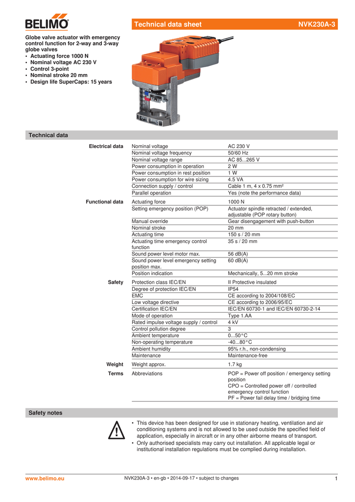 Technical Data Sheet NVK230A-3 Manualzz, 60% OFF