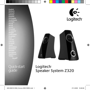 Logitech Z320 Speaker System Quick-Start Guide | Manualzz