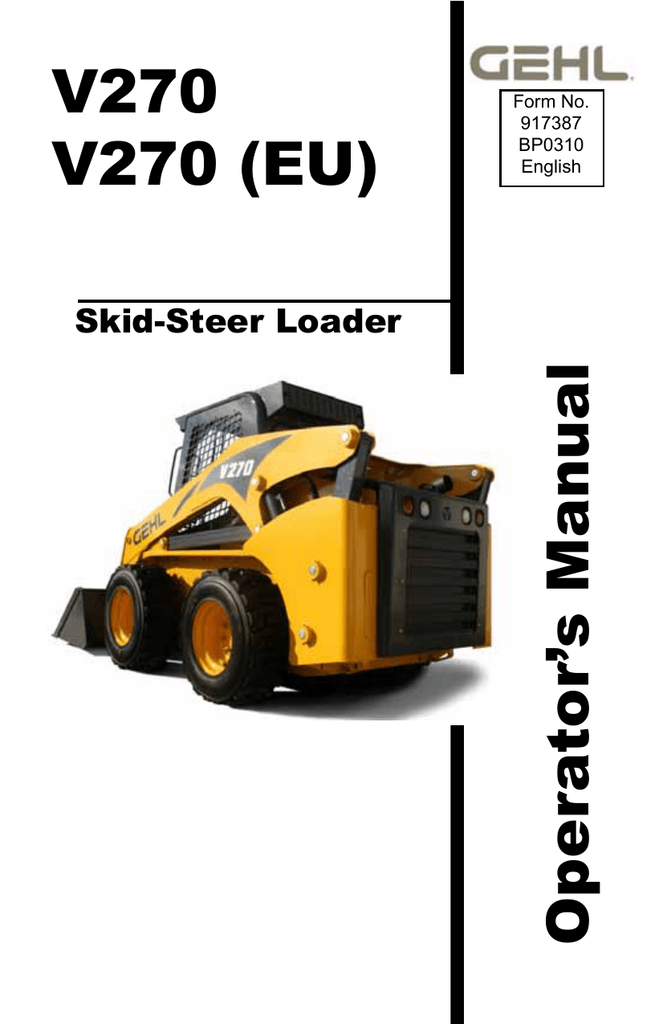 Gehl V270 Operator's Manual | Manualzz