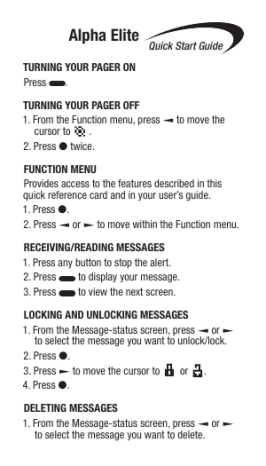 Alpha Elite Quick Start Guide | Manualzz
