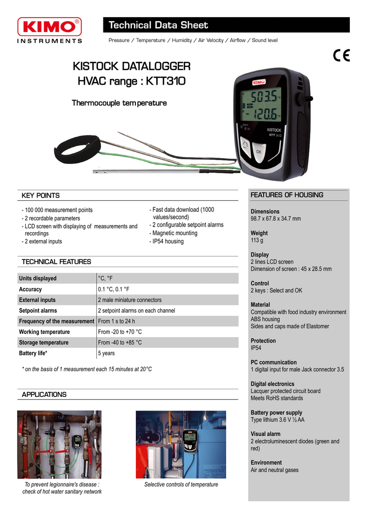 KIMO Thermomètre TM 200