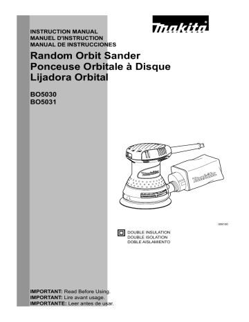 Makita BO5030 Sander Instruction manual | Manualzz