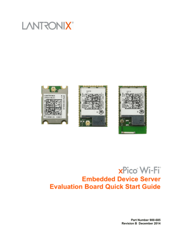 Lantronix xPico Wi-Fi: Embedded Wi-Fi Module Quick Start Guide | Manualzz