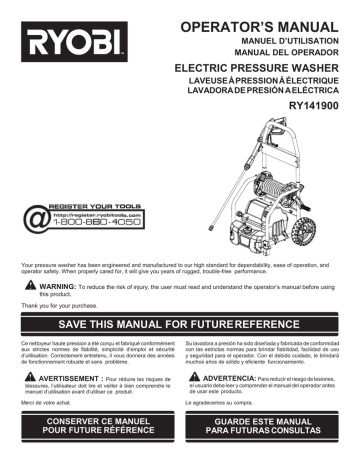 Ryobi RY141900 Operator's Manual | Manualzz