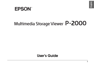 Epson Multimedia Storage Viewer P-2000 User's Guide | Manualzz
