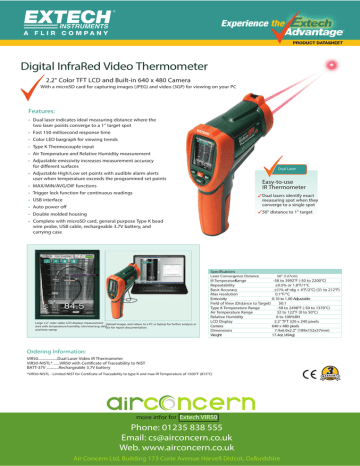 Extech VIR50 Datasheet | Manualzz