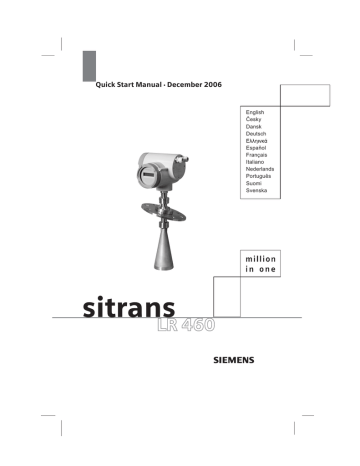 SITRANS LR 460 Quick Start Manual | Manualzz