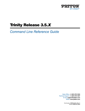 Trinity 3.5 X Command Line Reference Guide | Manualzz