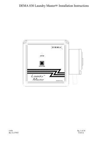 DEMA 830 Laundry Master Installation Instructions | Manualzz