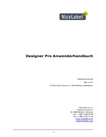 NiceLabel Designer Pro Anwenderhandbuch | Manualzz