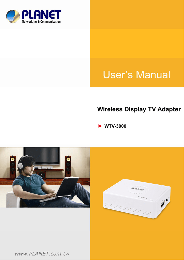PLANET WTV-3000 User's manual | Manualzz