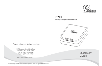 Grandstream Networks HT701 Quick start manual | Manualzz