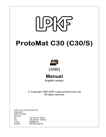 LPKF ProtoMat C30 (C30/S) Manual - Circuit-board plotter | Manualzz