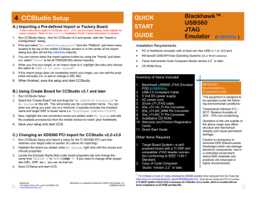 Blackhawk JTAG Emulator USB560 USB560m Quick Start Guide | Manualzz