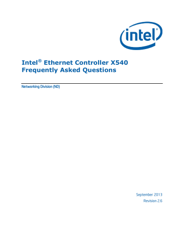 Intel Ethernet Controller X540 FAQ | Manualzz