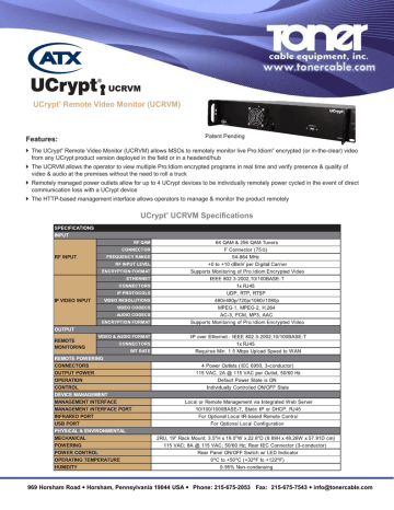 ATX Networks/Pico Digital UCRMV Specifications | Manualzz