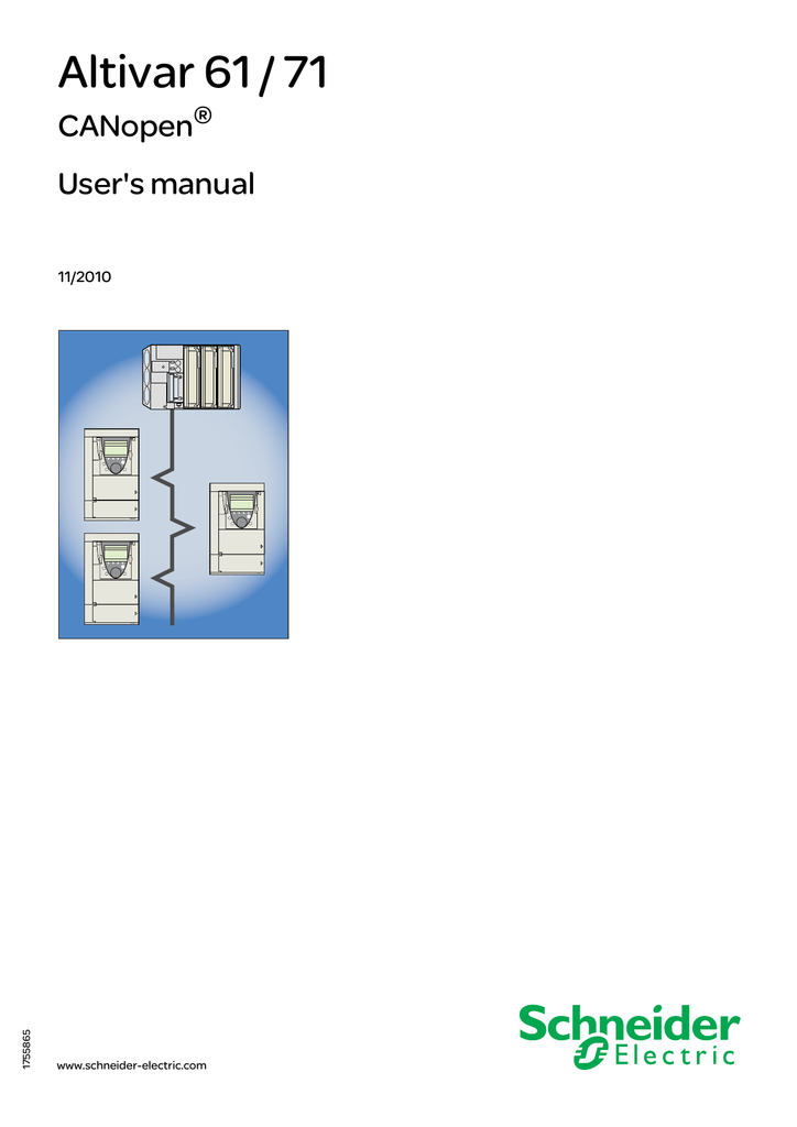 Schneider Electric ATV61/71 CANopen User Guide | Manualzz
