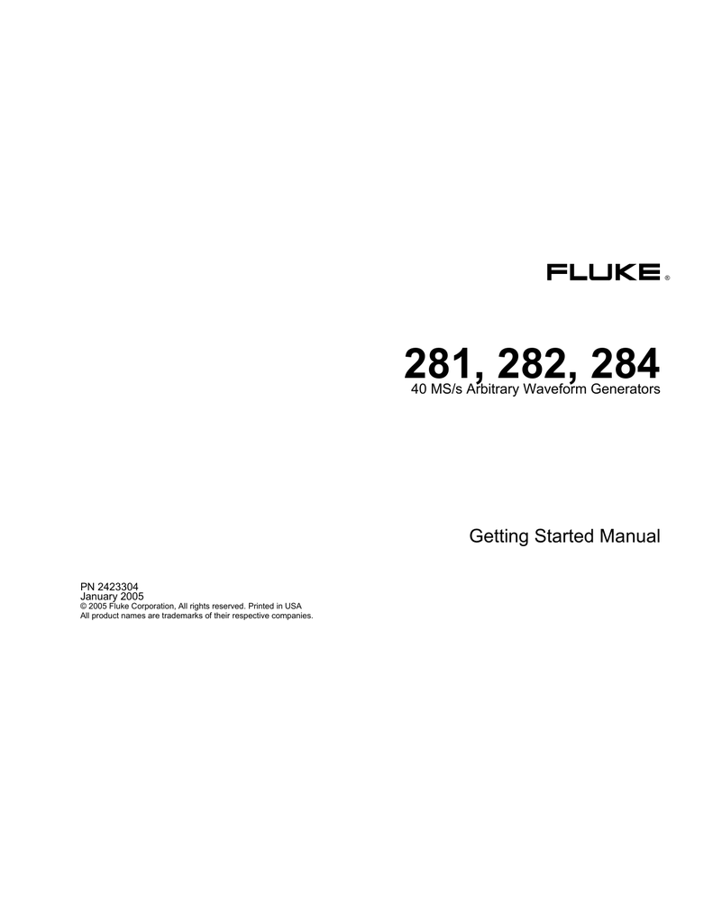 Fluke 281 Getting Started Manual | Manualzz