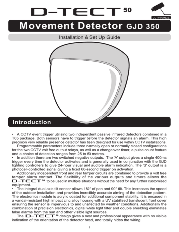 GJD 350 Movement Detector Installation Guide | Manualzz