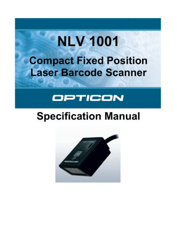 Opticon NLV 1001 Barcode Scanner Specification Manual | Manualzz