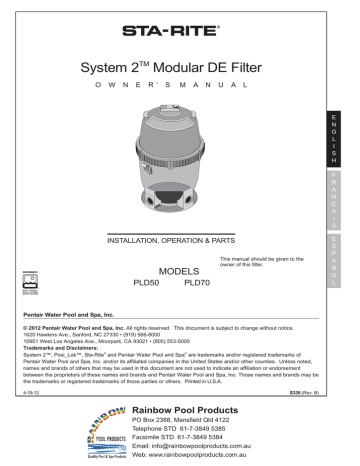STA-RITE SYSTEM 2 Owner's Manual | Manualzz