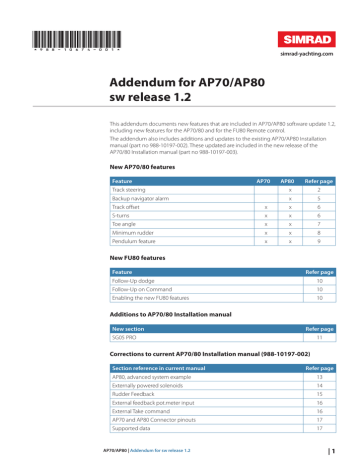 Simrad AP70 Autopilot Owner Manual | Manualzz