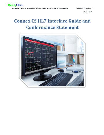 Welch Allyn Connex CS HL7 Interface Guide and Conformance Statement | Manualzz