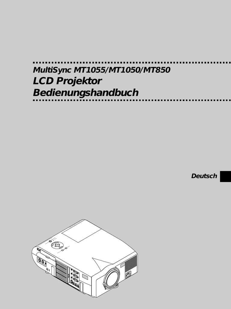 NEC MultiSync MT1055/MT1050/MT850 LCD Projektor | Manualzz