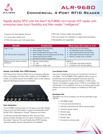 Alien ALR-9680 Datasheet | Manualzz