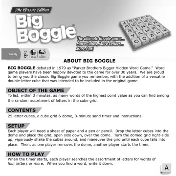 Game Big Boggle User Manual | Manualzz