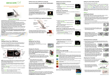 Dexcom G4 Platinum Quick start manual | Manualzz