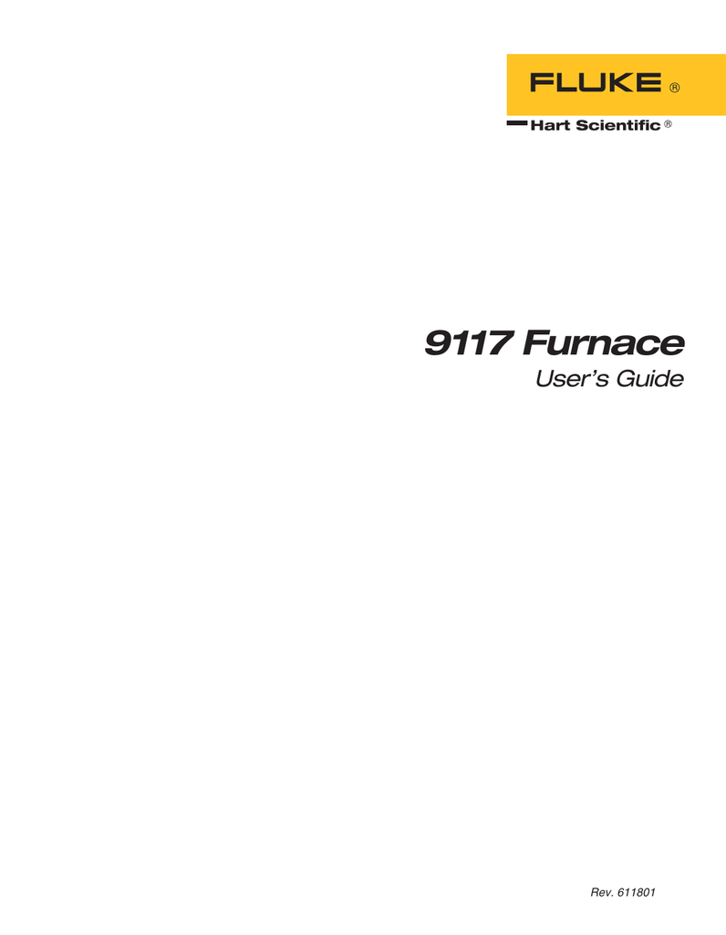 Fluke Calibration 9117 Annealing Furnace User's guide | Manualzz