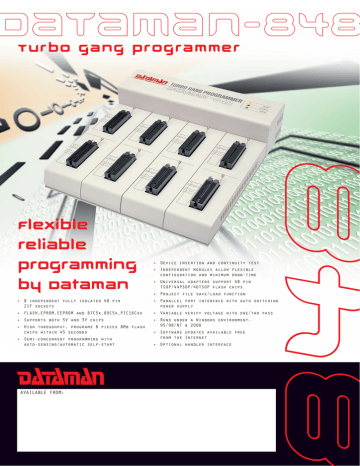 Dataman 848 Programmer Specification | Manualzz