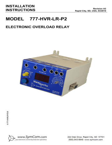 Electronic Overload Relay P2 Series 777-HVR-LR-P2 Installation ...